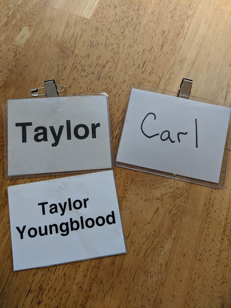 Making a name tag and lanyard - a little more green